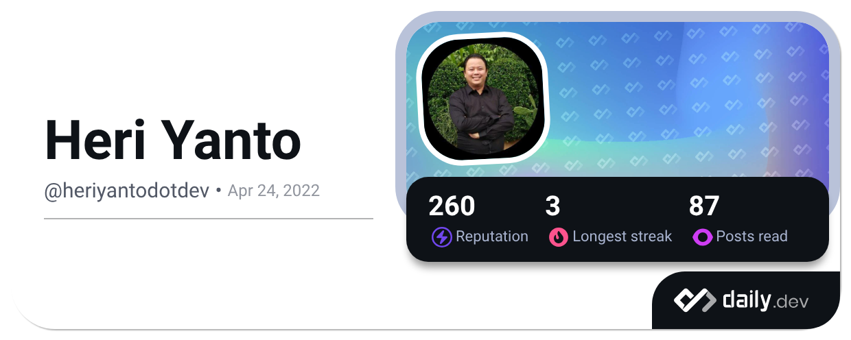 Recent posts by Heri Yanto (@heriyantodotdev) | daily.dev