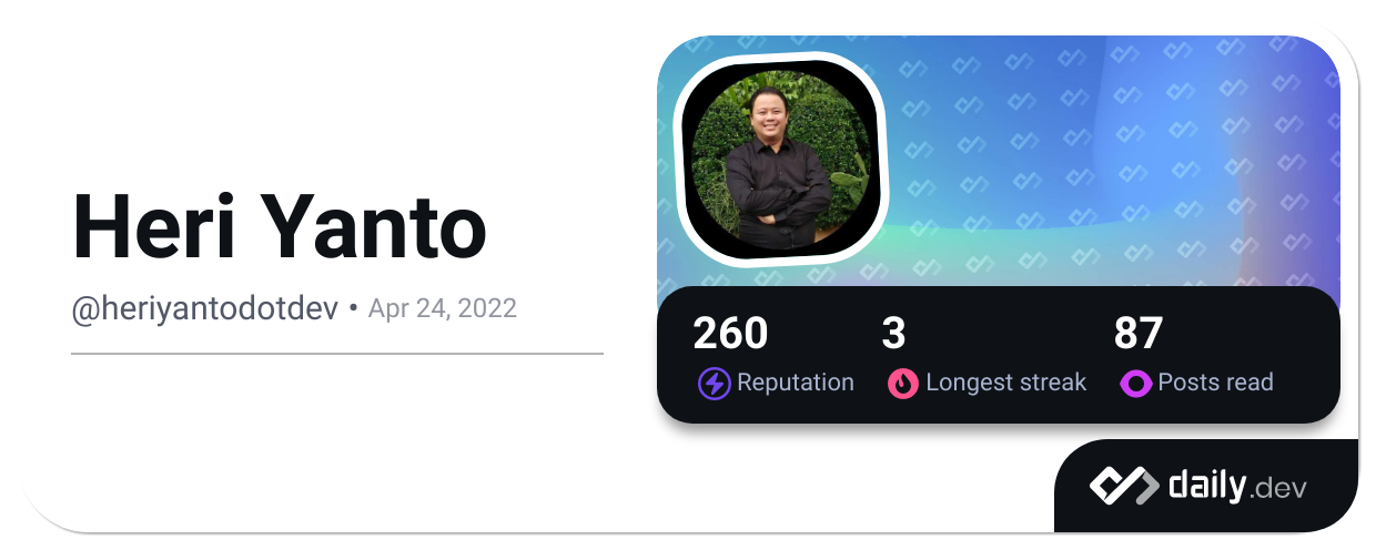 Heri Yanto (@heriyantodotdev) | daily.dev