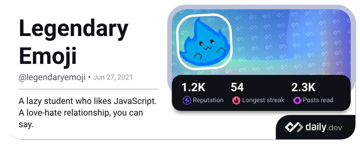 Recent posts by Legendary Emoji (@legendaryemoji) | daily.dev