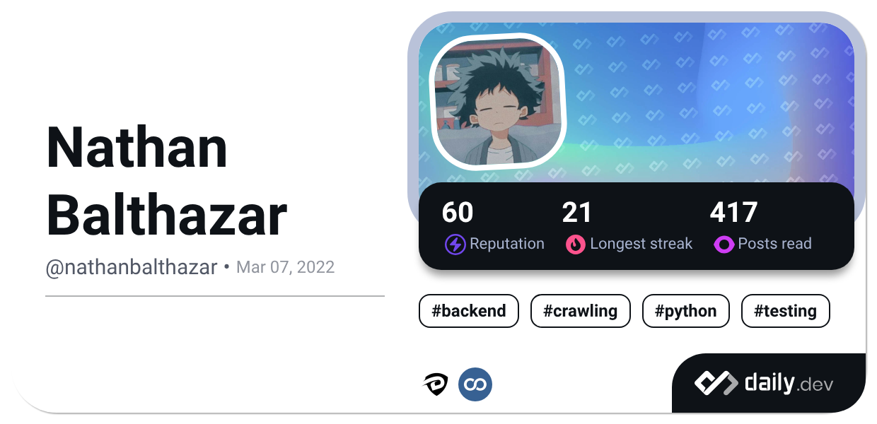 Nathan Balthazar (@nathanbalthazar) | daily.dev
