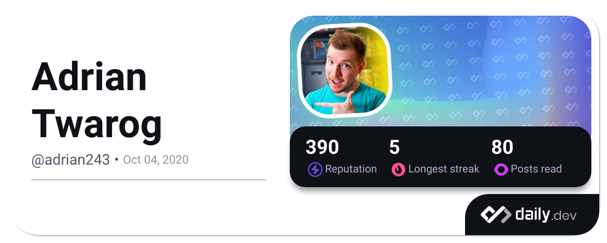 Adrian Twarog (@adrian243) | daily.dev