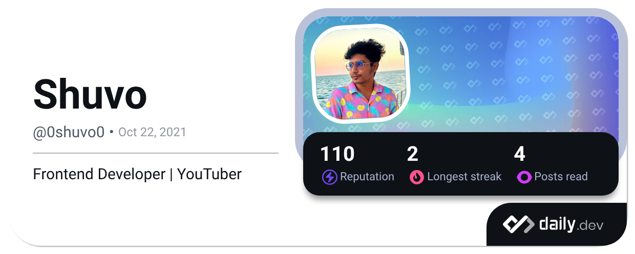 Shuvo (@0shuvo0) | daily.dev