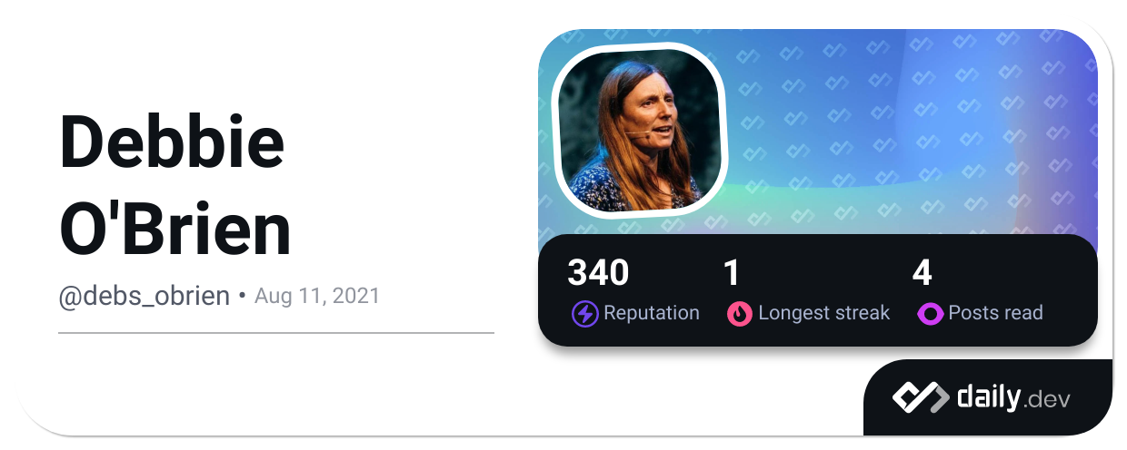 Debbie O'Brien (@debs_obrien) | daily.dev