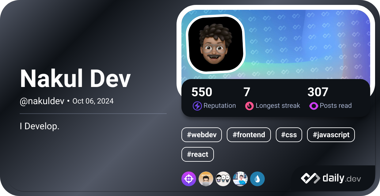 Nakul Dev (@nakuldev) | daily.dev