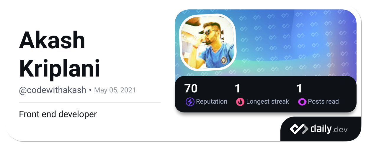 Akash Kriplani (@codewithakash) | daily.dev