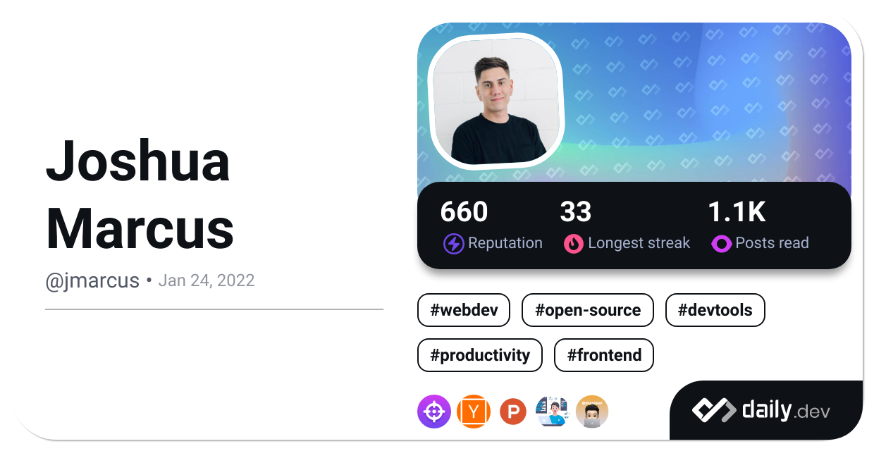 Joshua Marcus (@jmarcus) | daily.dev