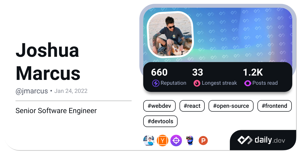 Joshua Marcus (@jmarcus) | daily.dev