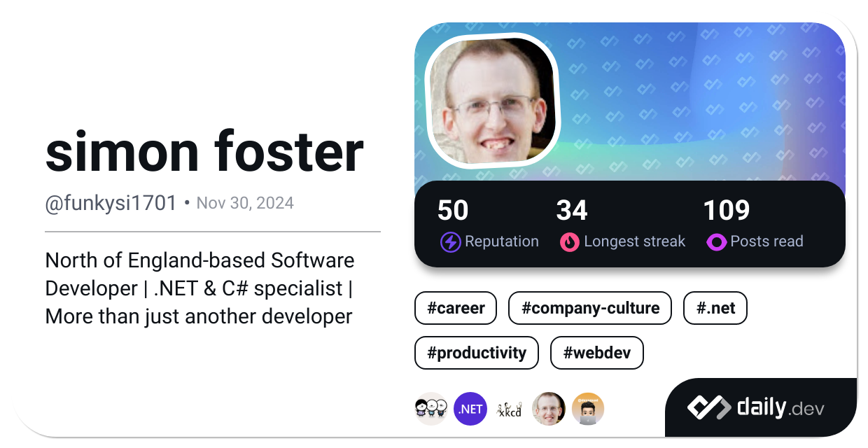 simon foster (@funkysi1701) | daily.dev