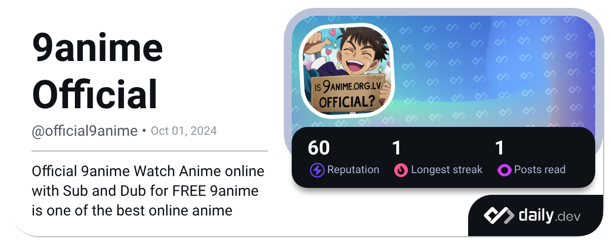 Recent posts by 9anime Official (@official9anime) | daily.dev