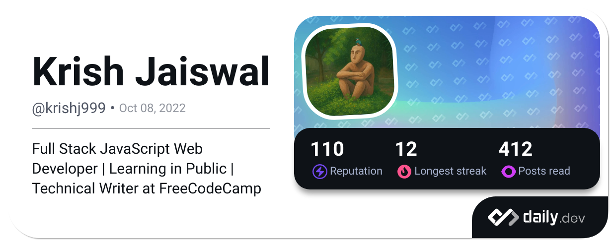 Krish Jaiswal (@krishj999) | daily.dev
